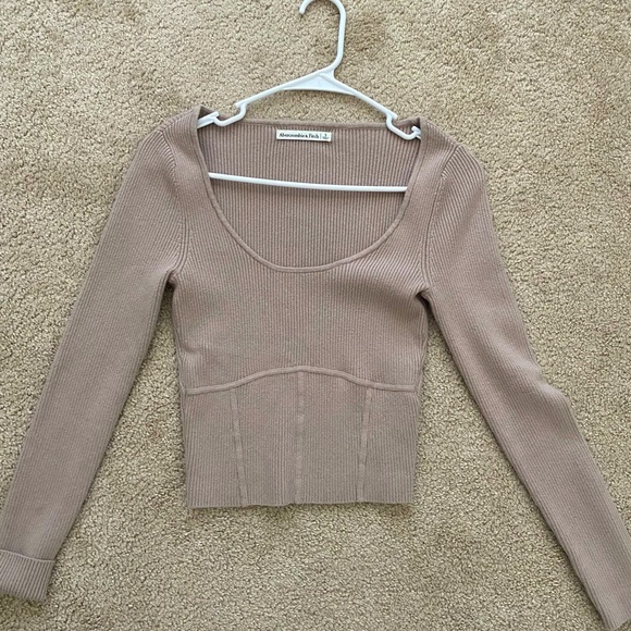Abercrombie & Fitch | Sweaters | Taupe Light Beige Ribbed Sweater ...